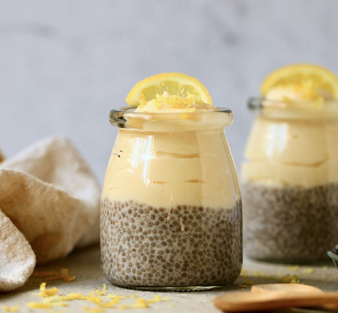 Lemon Vanilla Chia Pudding | Lemon Chia Pudding, sugar free, dairy free
